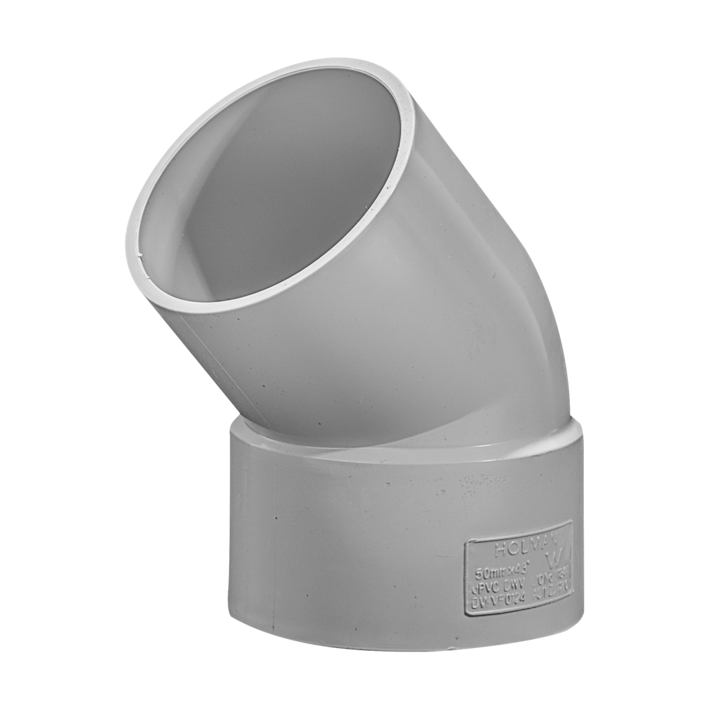 DWV PVC BEND PLAIN - 50mm, 43º, M&F - Holman Plumbing