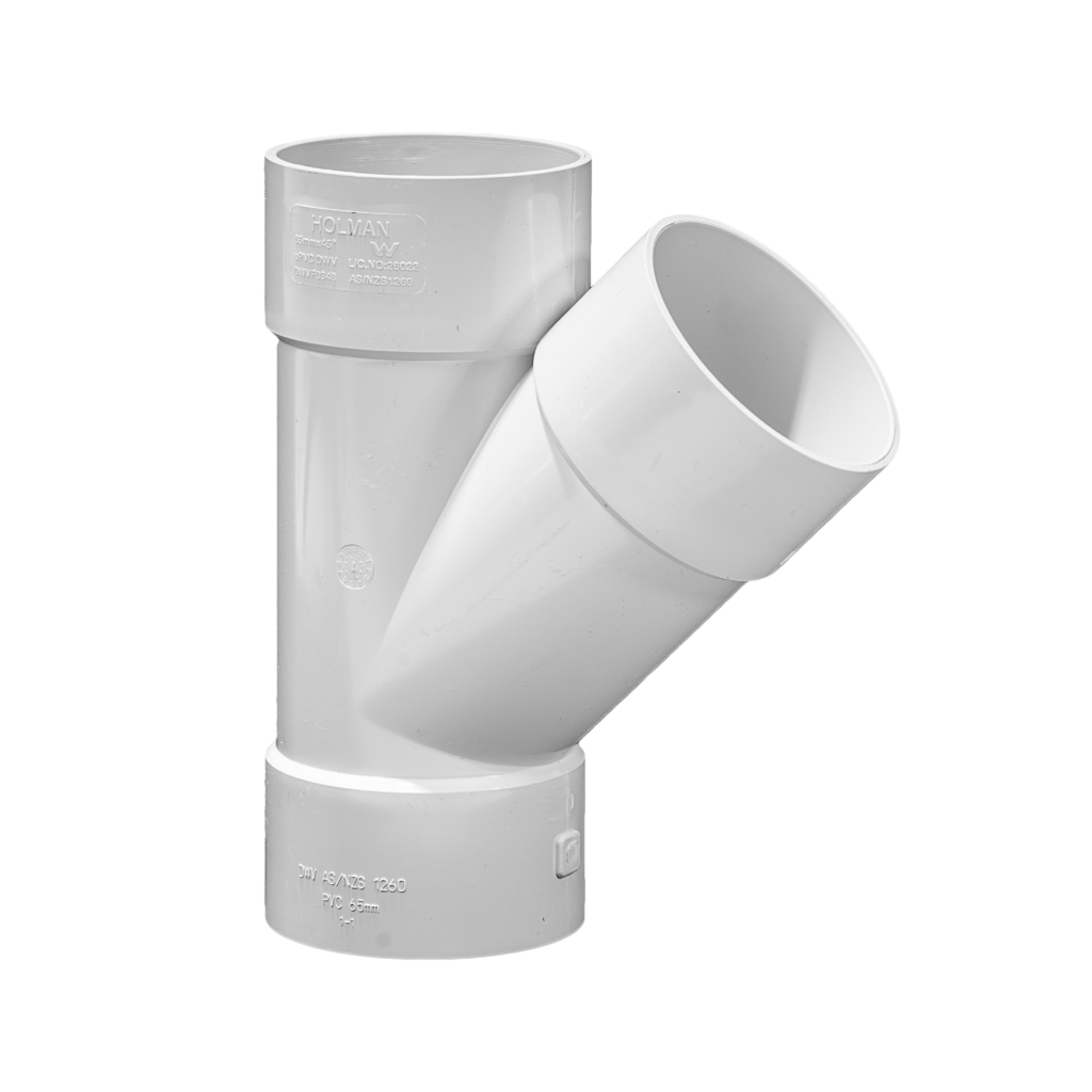 DWV PVC JUNCTION PLAIN - 65mm, 45º - Holman Plumbing