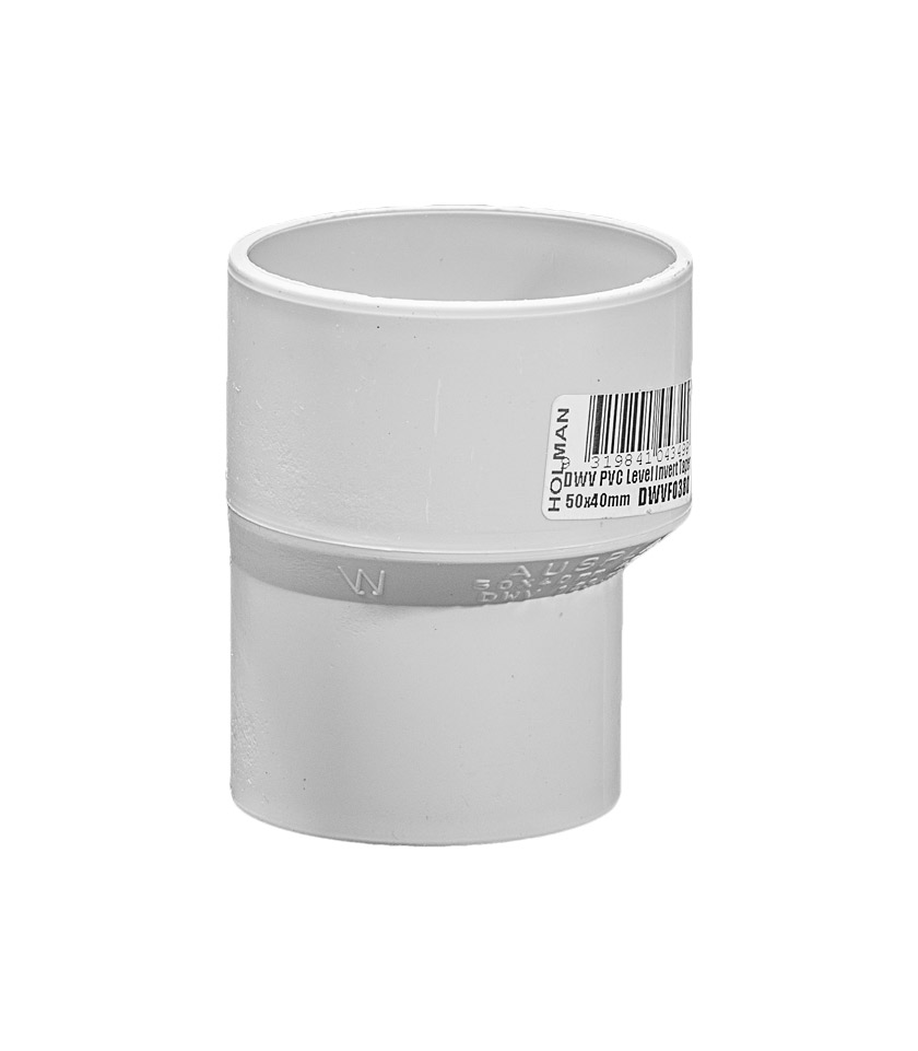 DWV PVC LEVEL INVERT TAPER M&F - 50mm x 40mm - Holman Plumbing