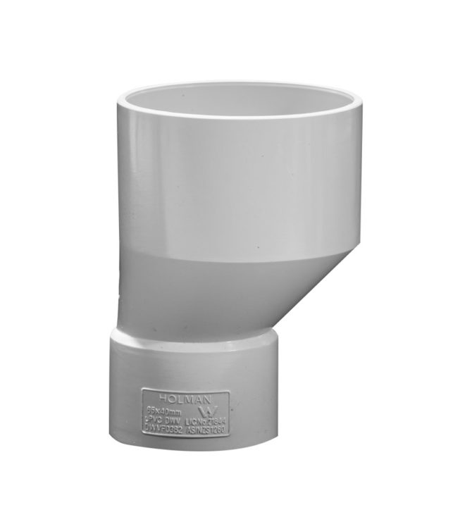 DWV PVC LEVEL INVERT TAPER M&F - 65mm x 40mm - Holman Plumbing
