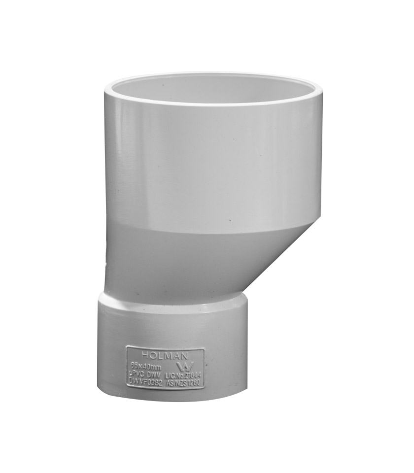 DWV PVC LEVEL INVERT TAPER M&F - 65mm x 40mm - Holman Plumbing