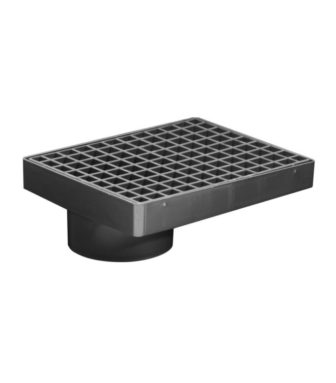 STORM ABS OFFSET GRATE 190X150mm - 90mm, GREY - Holman Plumbing