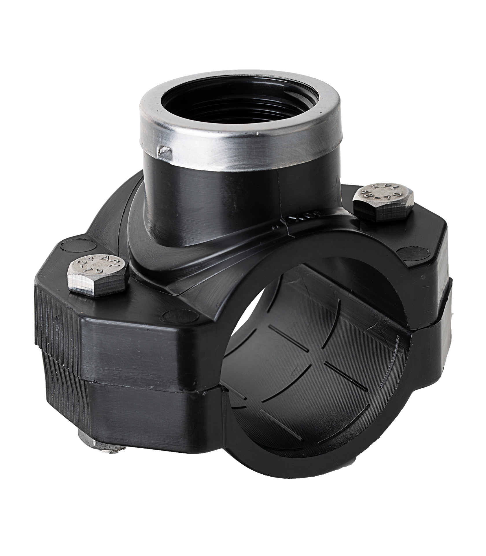 Poly Tapping Saddle 2 Bolt S/S with Flat Seal 50mm x 1" - Holman Plumbing