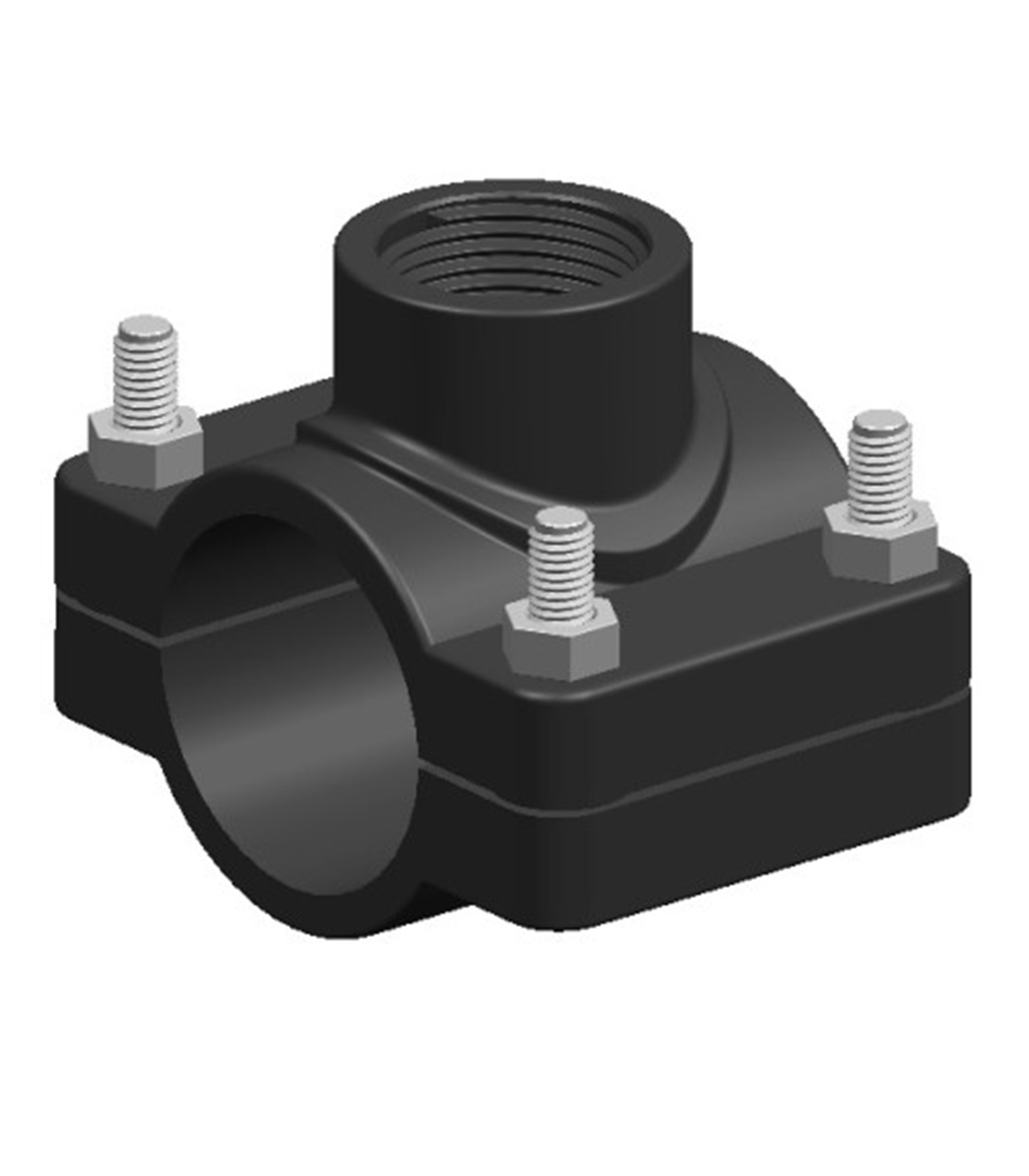 Poly Tapping Saddle 4 Bolt S/S with O-Ring Seal 125mm x 1" - Holman ...