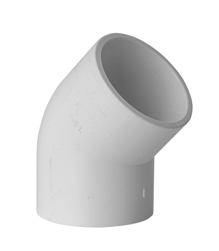 PVC PRESSURE ELBOW - 40mm, 45º - Holman Plumbing
