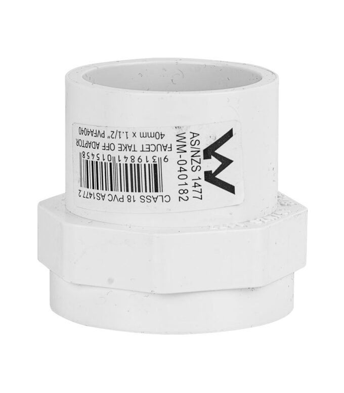 PVC PRESSURE FAUCET TAKE OFF ADAPTOR - 50mm X 2" - Holman Plumbing