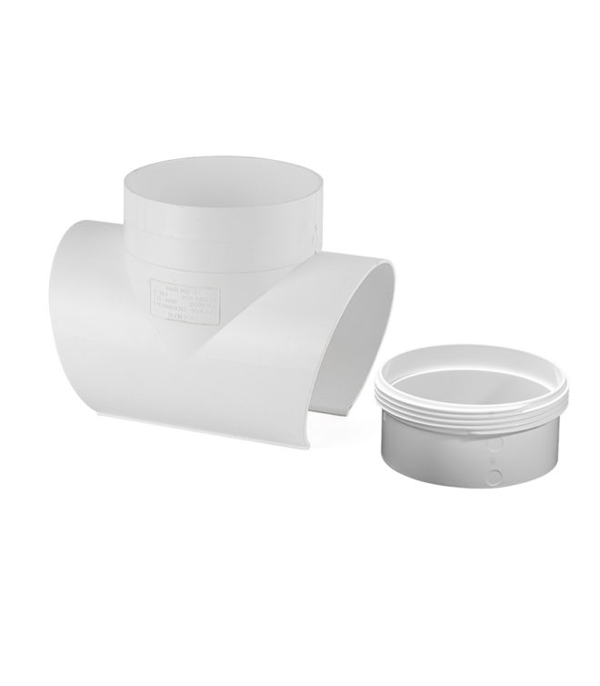 STORM PVC SNAP TEE - 90mm, MALE THREAD - Holman Plumbing